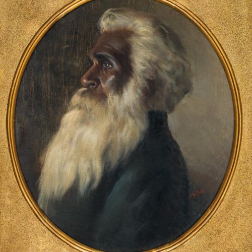 William Barak at work on the drawing ‘Ceremony’ at Coranderrk, National ...